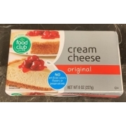 Food Club Cream Cheese, Original: Calories, Nutrition Analysis & More ...