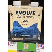 Evolve Protein Shake, Plant-Based, Ideal Vanilla: Calories, Nutrition ...