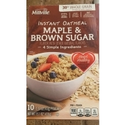 Millville Instant Oatmeal, Maple & Brown Sugar: Calories, Nutrition ...