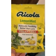 Ricola Herb Throat Drops, Lemon Mint, Sugar Free: Calories, Nutrition Analysis & More | Fooducate