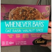 Pamela's Whenever Bars, Oat Raisin Walnut Spice: Calories, Nutrition ...