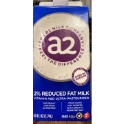 The a2 Milk Company Milk, 2% Reduced Fat Milk: Calories, Nutrition ...