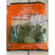 Trader Joe's Baby Spinach & Spring Mix Blend, Organic: Calories ...