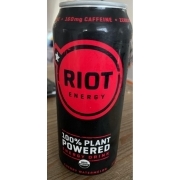 Riot Energy Drink, 100% Plant Powered: Calories, Nutrition Analysis ...