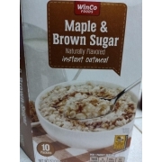 Winco Foods Oatmeal, Instant, Maple & Brown Sugar: Calories, Nutrition ...