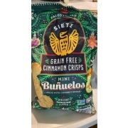 Siete Mini Bunuelos, Grain Free, Cinnamon Crisps: Calories, Nutrition ...