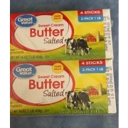 Great Value Butter, Sweet Cream, Salted: Calories, Nutrition Analysis ...