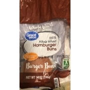 Great Value Hamburger Buns, 100% Whole Wheat: Calories, Nutrition ...