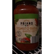 Priano Sauce, Tomato Basil: Calories, Nutrition Analysis & More | Fooducate