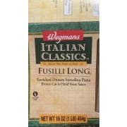 Wegmans Fusilli Long, Italian Classics: Calories, Nutrition Analysis ...