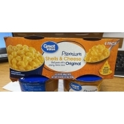 Great Value Shells And Cheese, Premium, Original: Calories, Nutrition ...