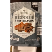 Simms Protein Snacks, Smoked Beef Biltong: Calories, Nutrition Analysis ...
