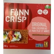 Finn Crisp Thin Rye Crispbread, Original: Calories, Nutrition Analysis ...
