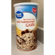 Great Value Oats, Old Fashioned, 100% Whole Grain: Calories, Nutrition ...