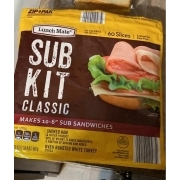 Lunch Mate Smoked Ham, Sub Kit, Classic: Calories, Nutrition Analysis ...