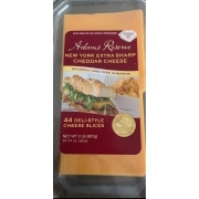 Adams Reserve Cheese Slices, New York Extra Sharp Cheddar: Calories ...