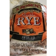 S. Rosen's Marble Rye Bread Swirled with Caraway Seeds: Calories ...
