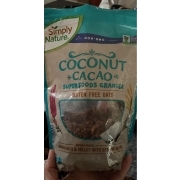 Simply Nature Superfoods Granola, Coconut Cacao: Calories, Nutrition ...