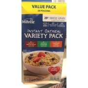 Millville Oatmeal, Instant, Variety Pack: Calories, Nutrition Analysis ...