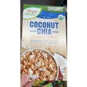 Simply Nature Granola Cereal, Coconut Chia, Organic: Calories ...