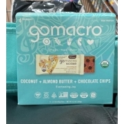 Go Macro Macro Bar, Coconut + Almond Butter + Chocolate Chips: Calories ...