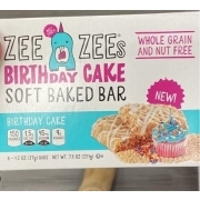 Zee Zees Soft Baked Bar, Birthday Cake: Calories, Nutrition Analysis & More | Fooducate