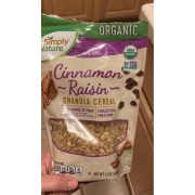 Simply Nature Granola Cereal, Cinnamon Raisin: Calories, Nutrition ...