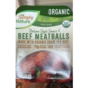 Simply Nature Beef Meatballs, Italian Style Sauce, Organic: Calories ...