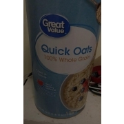 Great Value Quick Oats, 100% Whole Grain: Calories, Nutrition Analysis ...