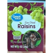 Great Value California Raisins, Sun Dried: Calories, Nutrition Analysis ...