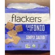 Flackers Crackers, Flax & Fonio, Simply Salted: Calories, Nutrition ...