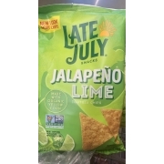 Late July Snacks Tortilla Chips, Jalapeno Lime: Calories, Nutrition ...