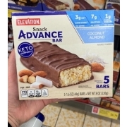 Elevation Snack Advance Bars, Coconut Almond: Calories, Nutrition ...
