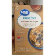 Great Value Instant Oatmeal, Maple & Brown Sugar: Calories, Nutrition ...