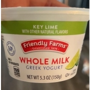 Friendly Farms Greek Yogurt, Whole Milk, Key Lime: Calories, Nutrition ...