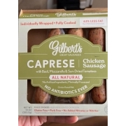 Gilbert's Craft Sausages Chicken Sausage, Caprese: Calories, Nutrition ...