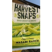 Harvest Snaps Green Pea Snacks, Baked, Wasabi Ranch: Calories ...