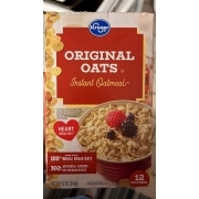 Kroger Instant Oatmeal, Original Oats: Calories, Nutrition Analysis ...