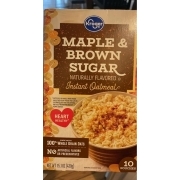 Kroger Instant Oatmeal, Maple & Brown Sugar: Calories, Nutrition ...