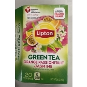 Lipton Green Tea, Orange, Passionfruit, Jasmine: Calories, Nutrition ...