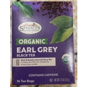 Sprouts Farmers Market Black Tea, Earl Grey, Organic: Calories ...