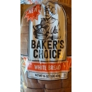Baker's Choice White Bread: Calories, Nutrition Analysis & More | Fooducate