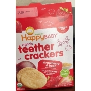 Happy Baby Teether Crackers, Strawberry & Beet, Organic: Calories ...