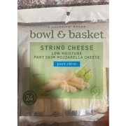 Bowl & Basket String Cheese, Low Moisture Part Skim Mozarella: Calories ...
