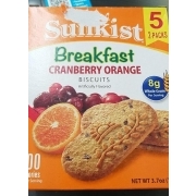 Sunkist Breakfast Biscuits, Cranberry Orange: Calories, Nutrition ...