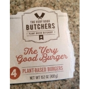 The Very Good Butchers Burgers, Plant-Based: Calories, Nutrition ...