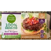 Simple Truth Beef Burgers: Calories, Nutrition Analysis & More | Fooducate