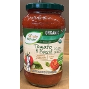 Simply Nature Pasta Sauce, Tomato & Basil, Organic: Calories, Nutrition ...