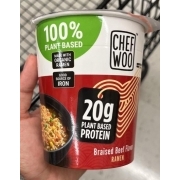 Chef Woo Cup Noodles, Ramen, 100% Plant Based, Braised Beef Flavor ...