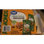 Great Value Almonds, Whole Natural: Calories, Nutrition Analysis & More ...